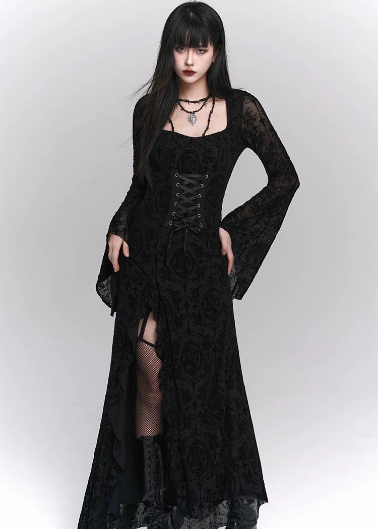 Dark Gothic Long Dress Lg1178 Eu4ria