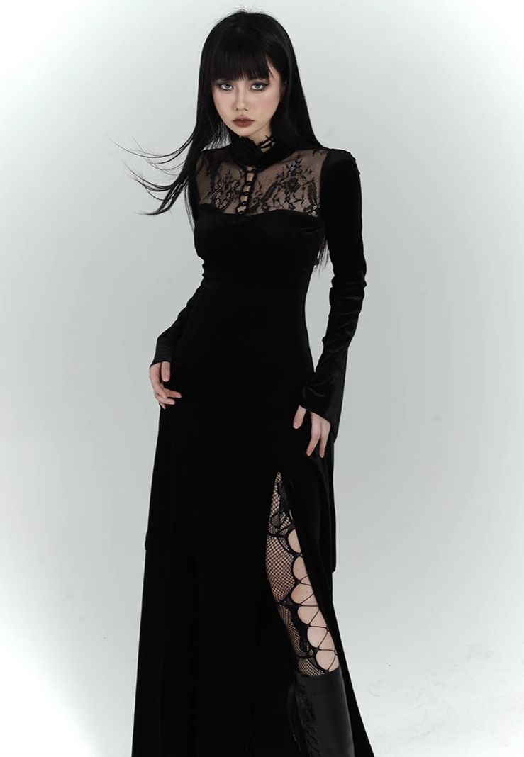 black velvet gothic dress+corset/lg1131 EU4RIA(ユーフォリア)ダーク系ファッション